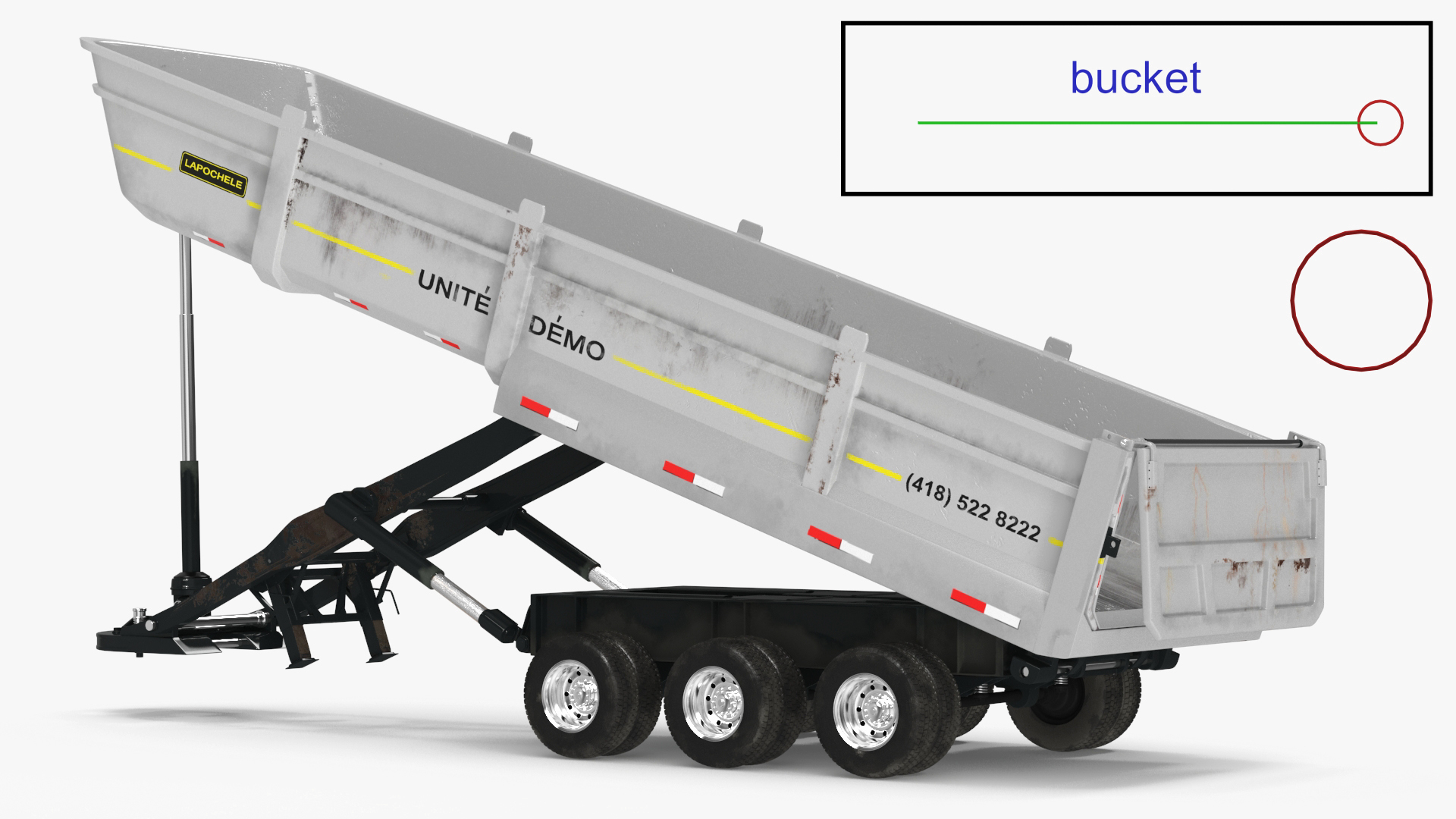 3D Dump Trailer With Hydraulic Lift Rigged Model - TurboSquid 2193528