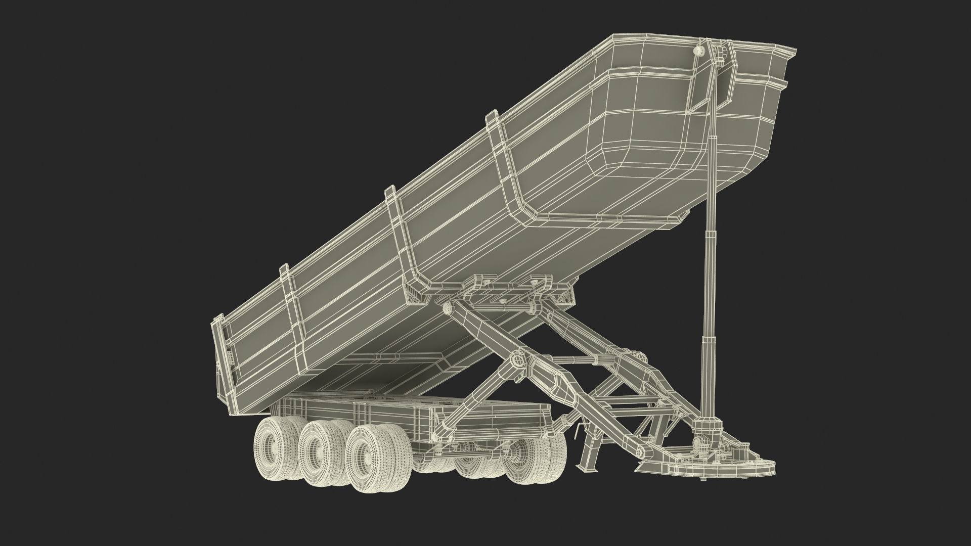 3D Dump Trailer With Hydraulic Lift Rigged Model - TurboSquid 2193528