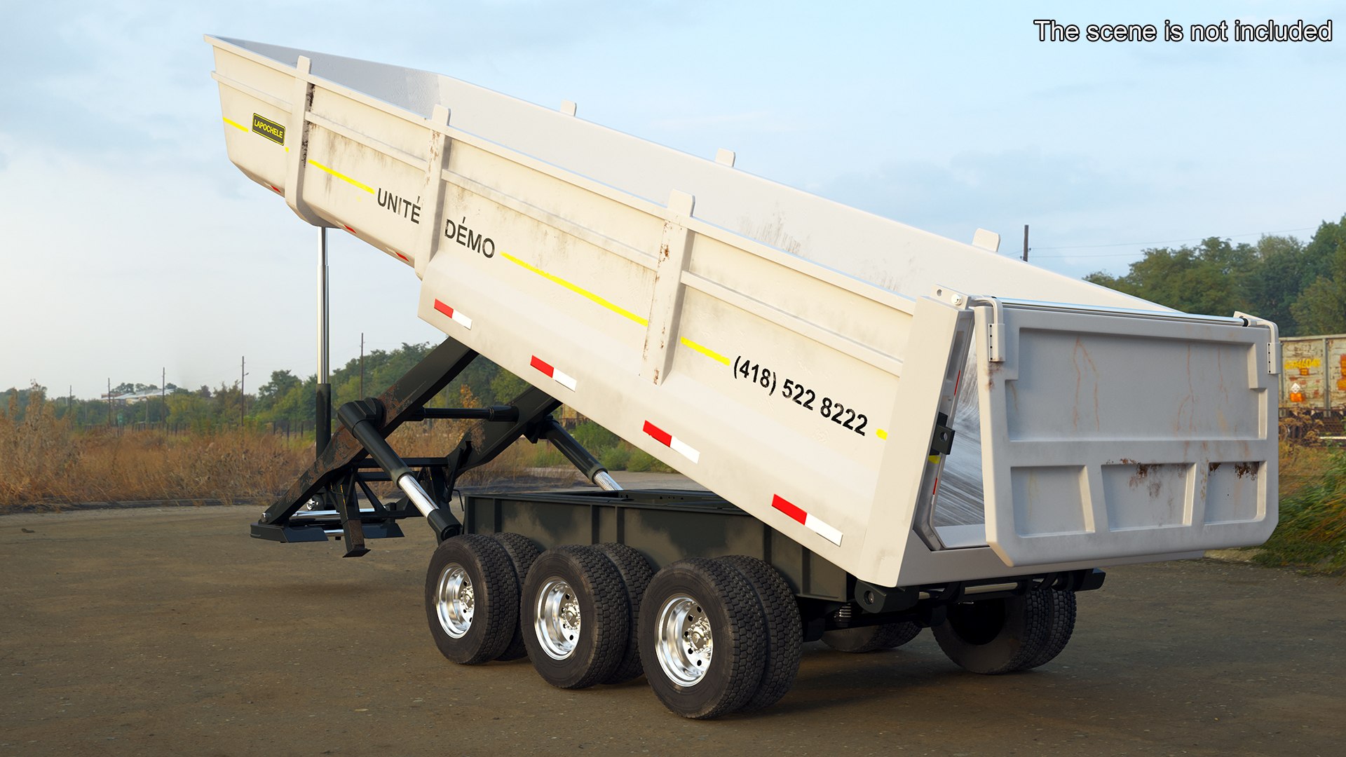3D Dump Trailer With Hydraulic Lift Rigged Model - TurboSquid 2193528