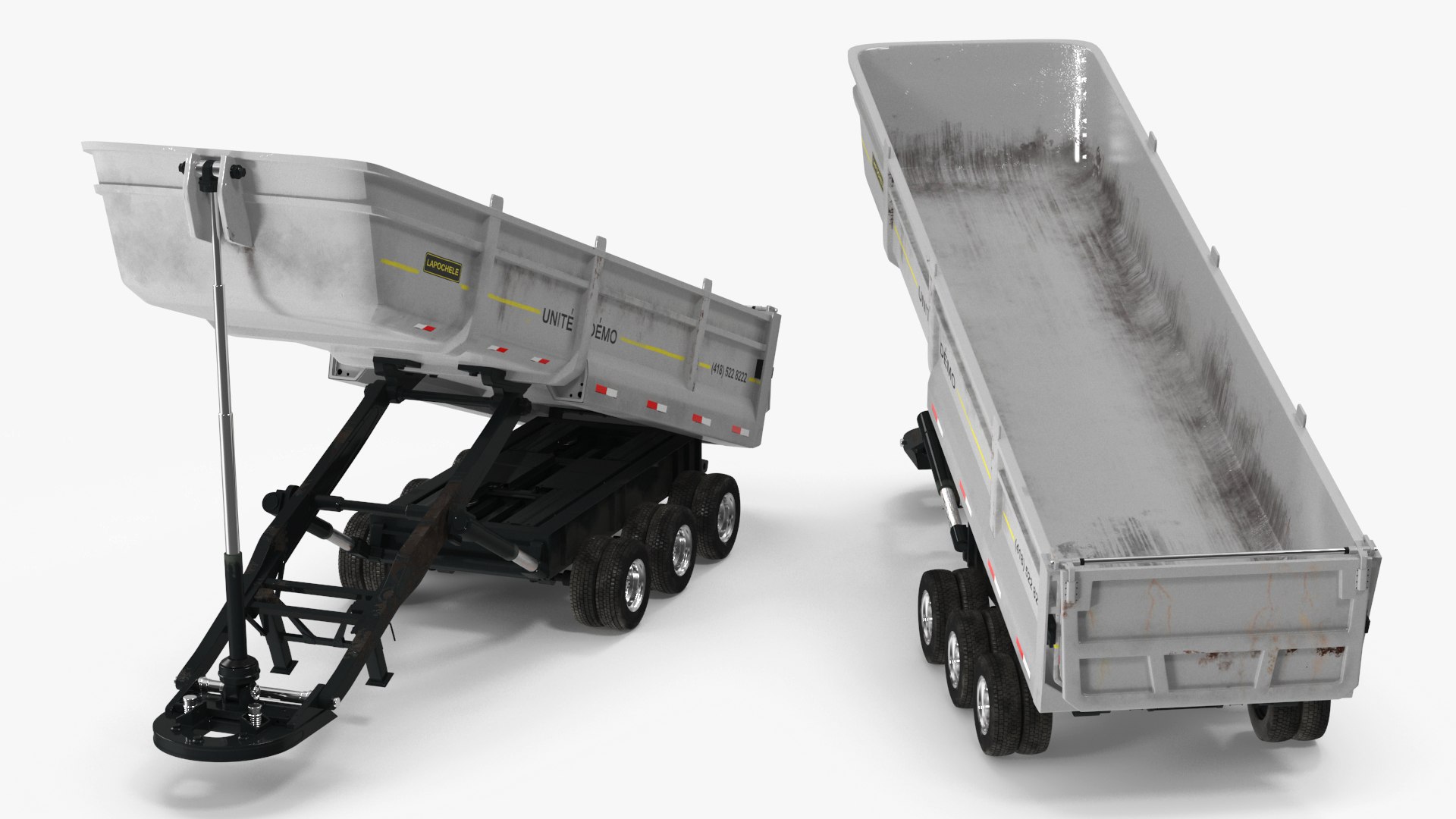 3D Dump Trailer With Hydraulic Lift Rigged Model - TurboSquid 2193528