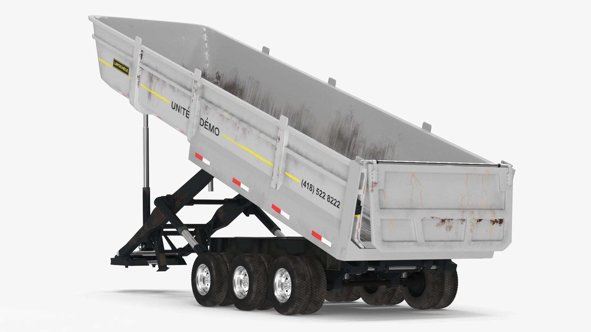 3D Dump Trailer With Hydraulic Lift Rigged Model - TurboSquid 2193528