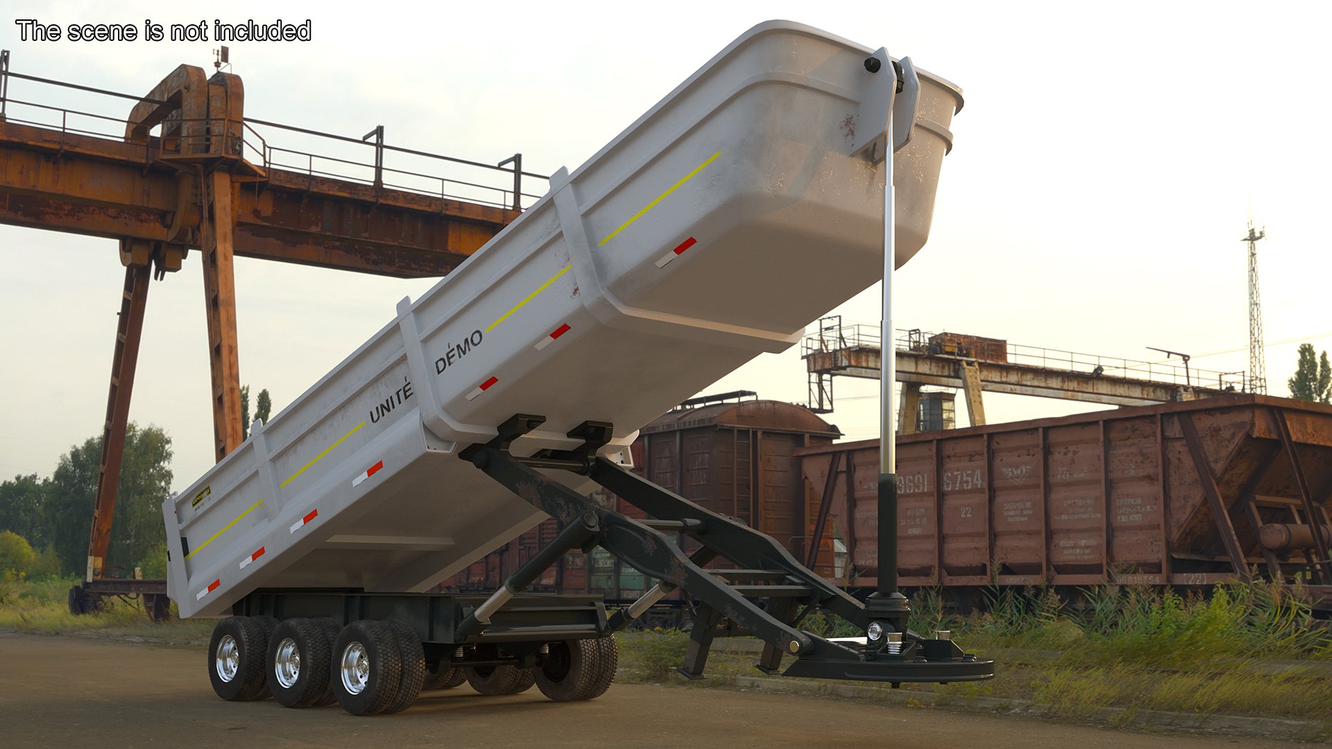 3D Dump Trailer With Hydraulic Lift Rigged Model - TurboSquid 2193528