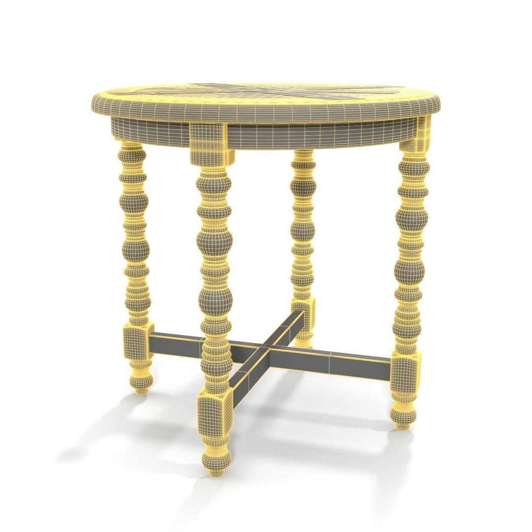 3D Model Spindle Side Table - TurboSquid 2235311