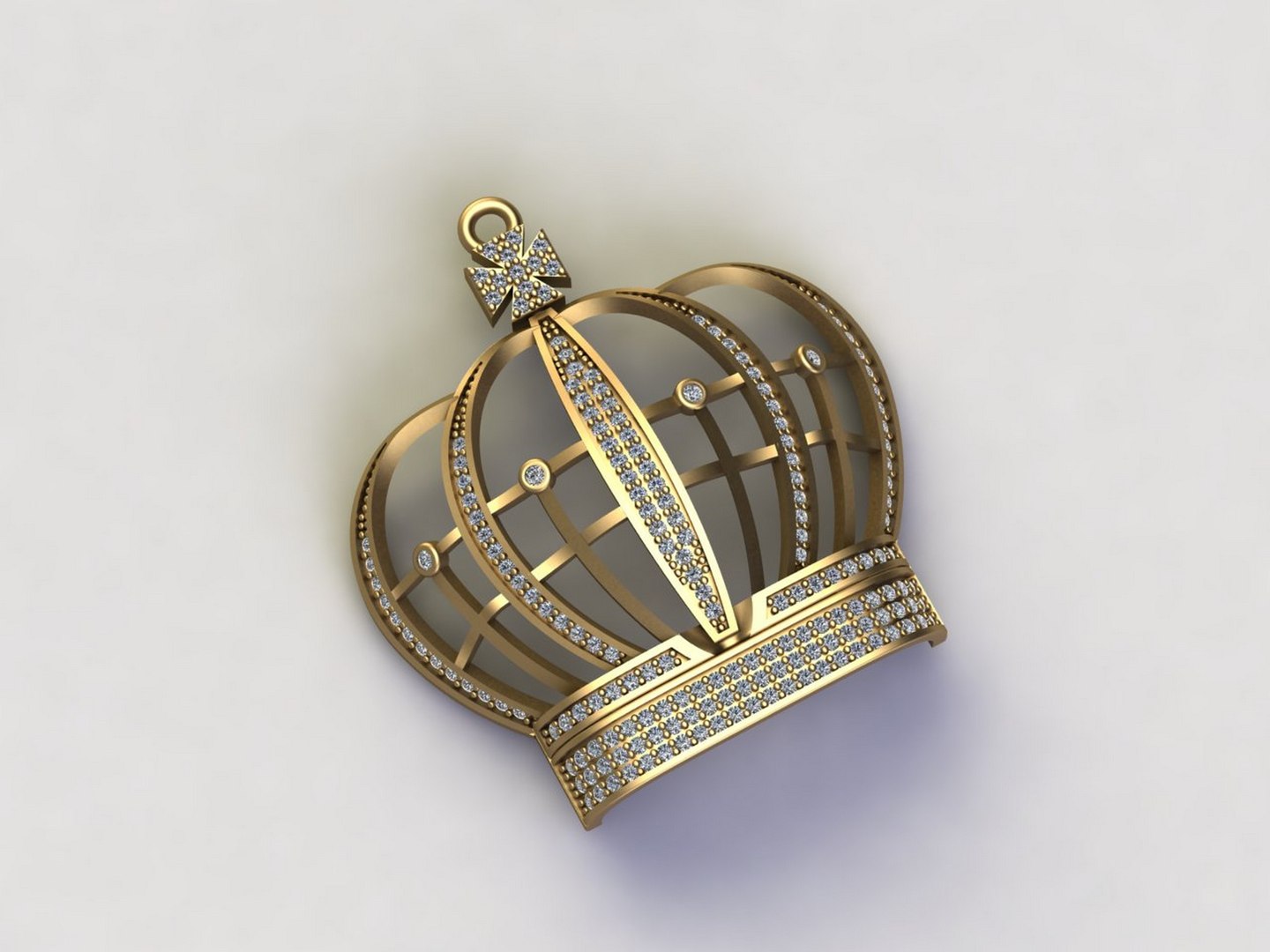 3D Crown Pendant High Quality Diamond Stone Pendants 3DM - STL ...