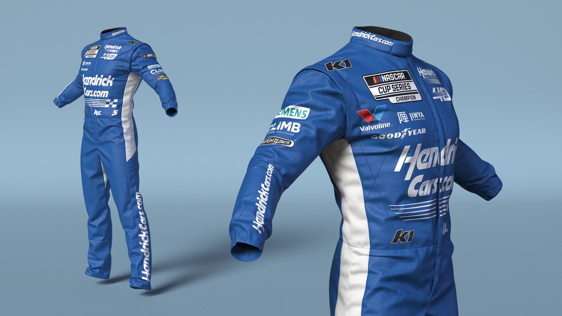 Goodyear Sponsored NASCAR Racing Suit Blue 3D Model - TurboSquid 2493920