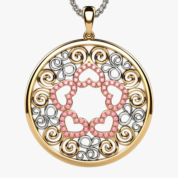five-hearts-round-gold-pendant-3d-turbosquid-1888475