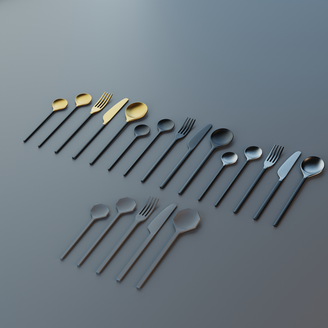 3D Model Cutlery Set - TurboSquid 2254778