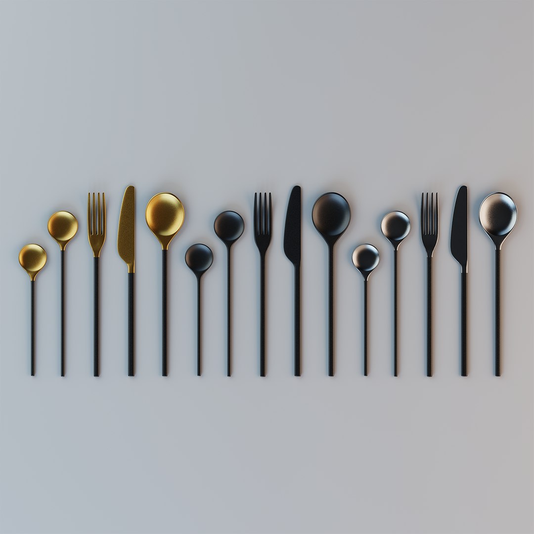 3D Model Cutlery Set - TurboSquid 2254778
