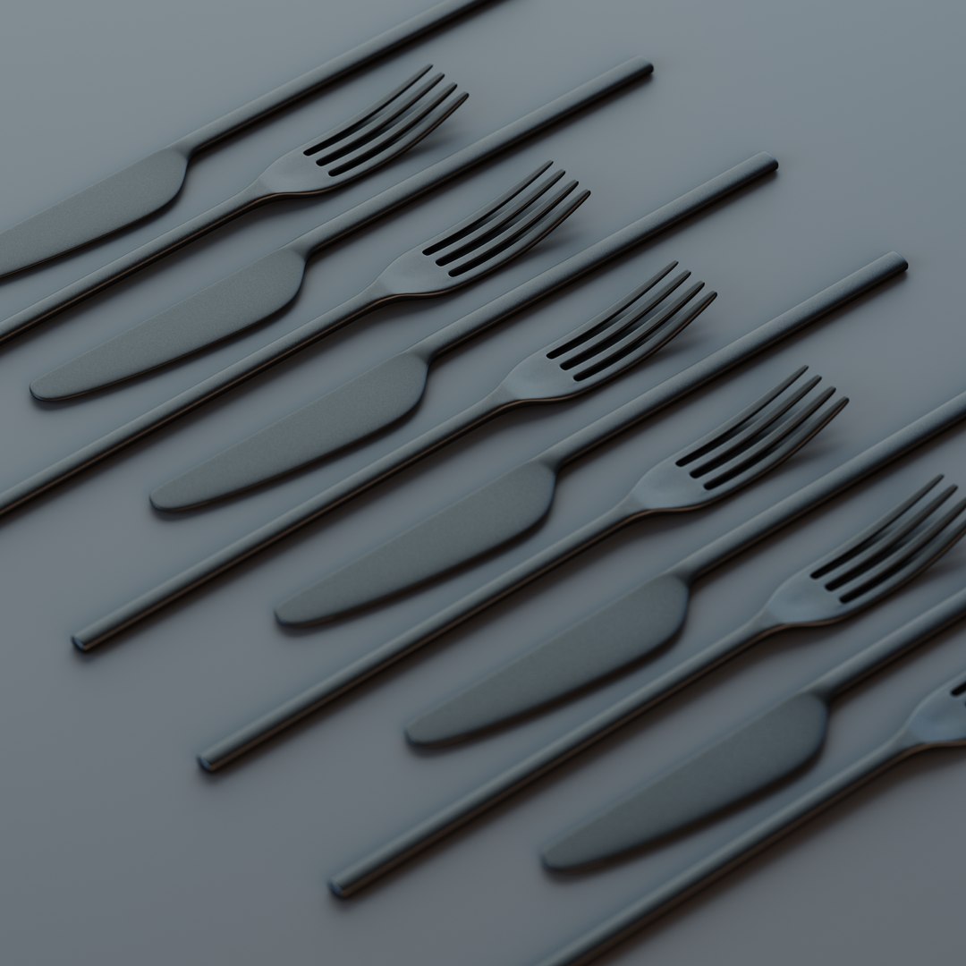 3D Model Cutlery Set - TurboSquid 2254778