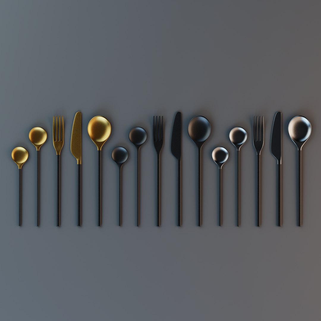 3D Model Cutlery Set - TurboSquid 2254778