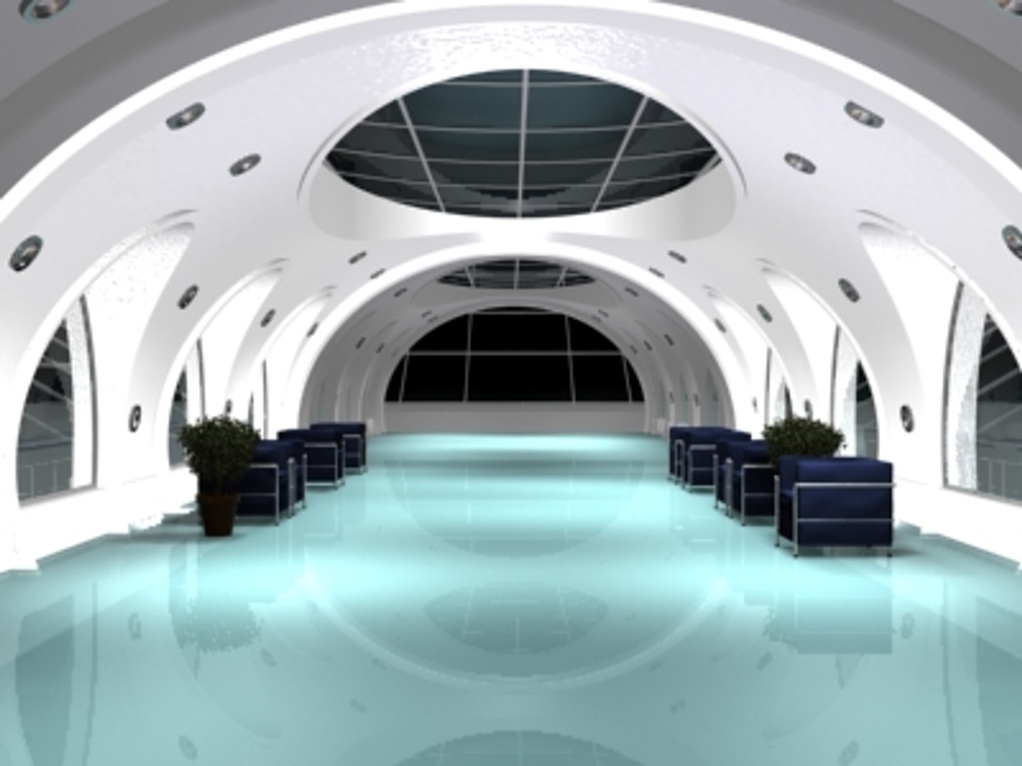 Modern Exhibition Hall 3d Model