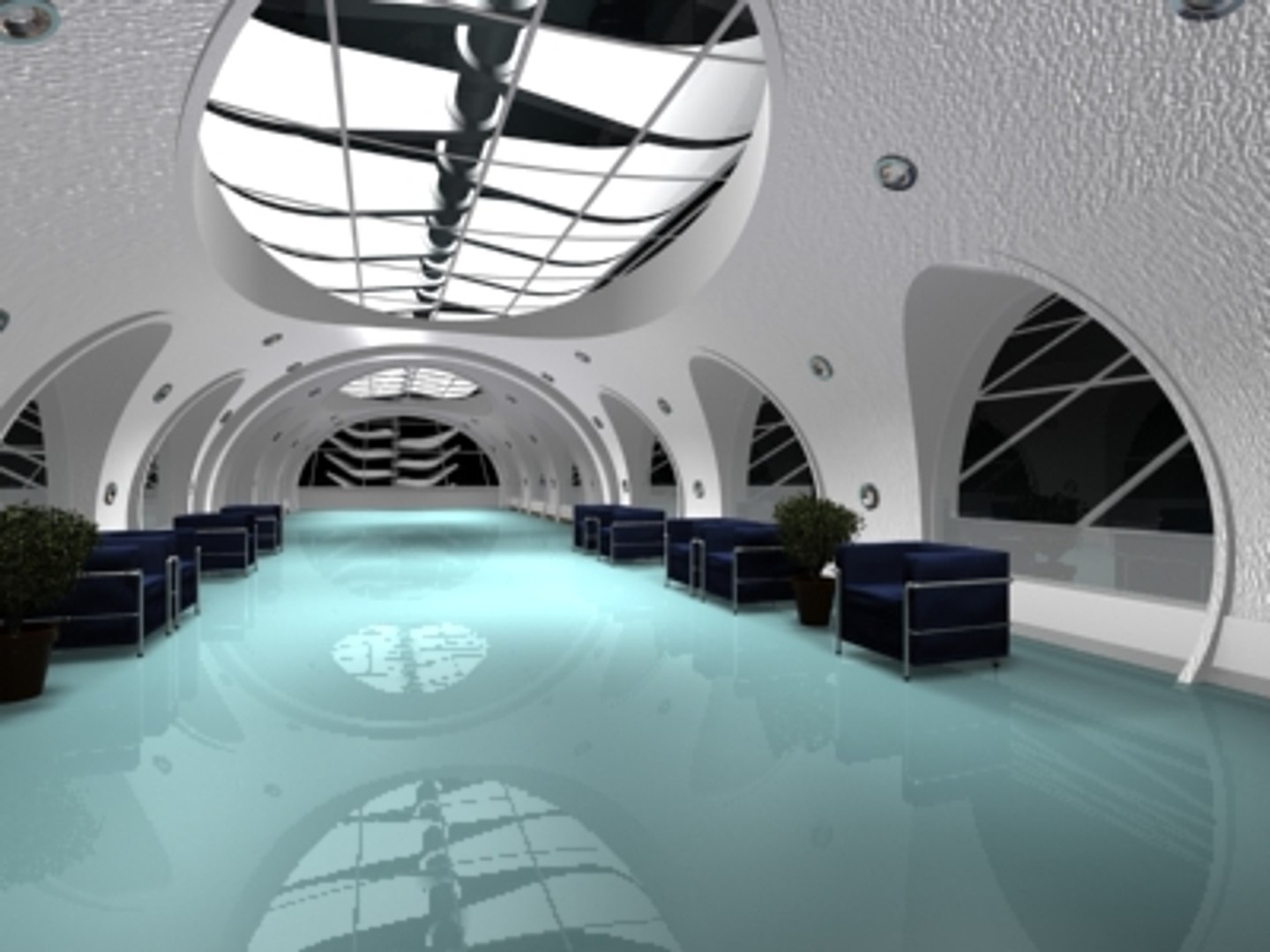 Modern Exhibition Hall 3d Model