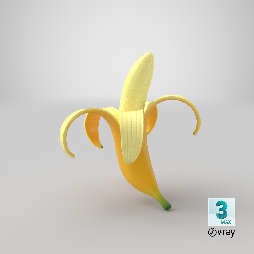 3D Cartoon Banana Peeled - TurboSquid 2096161