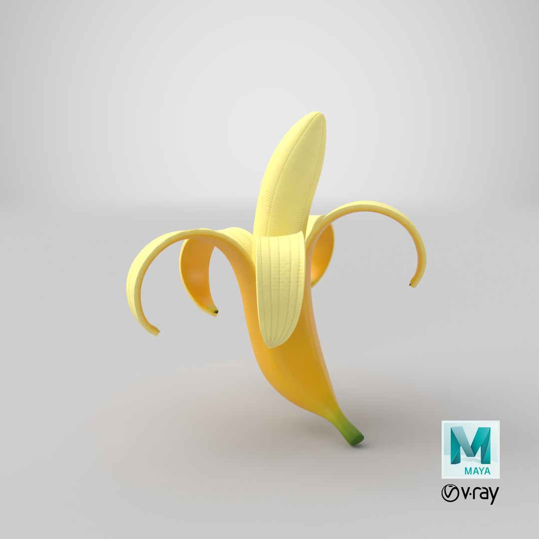 3D Cartoon Banana Peeled - TurboSquid 2096161