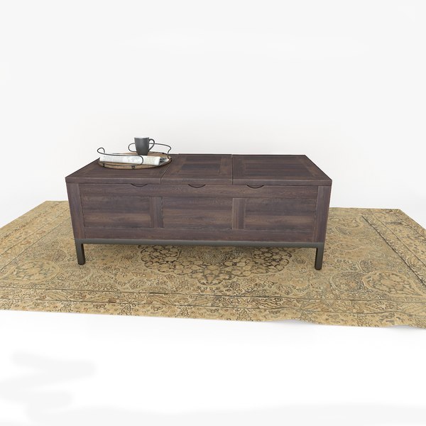 3D dark wood coffee table - TurboSquid 1260349