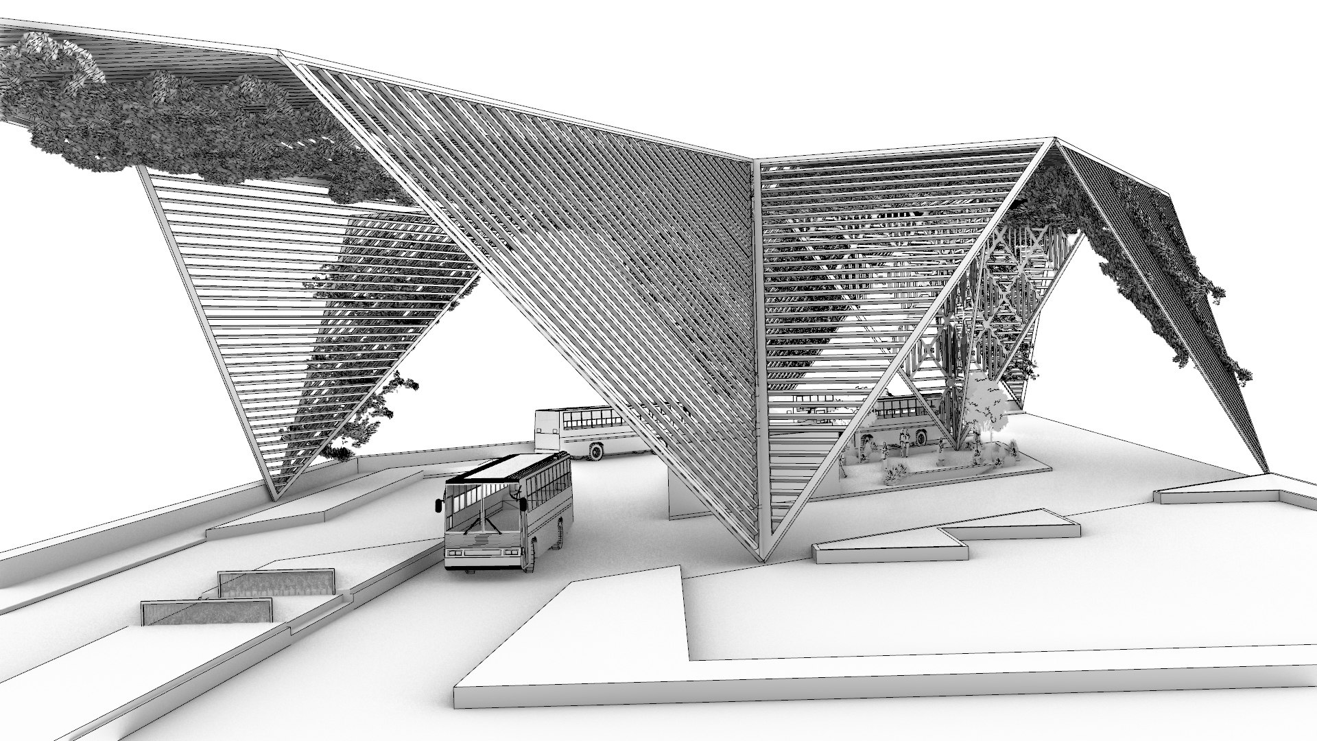 Bus Station CANOPY 3D - TurboSquid 2045255