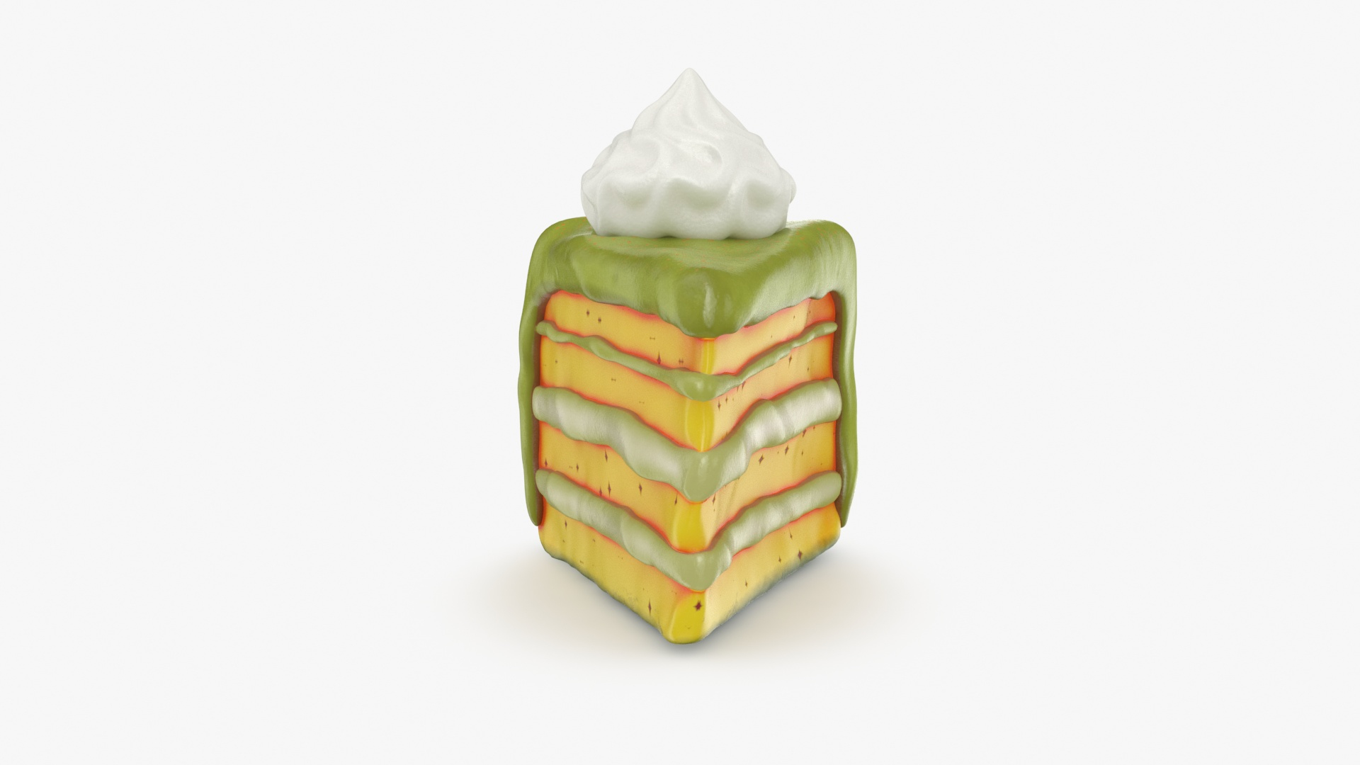 Stylized Cake Slice with Whipped Cream model - TurboSquid 2180531