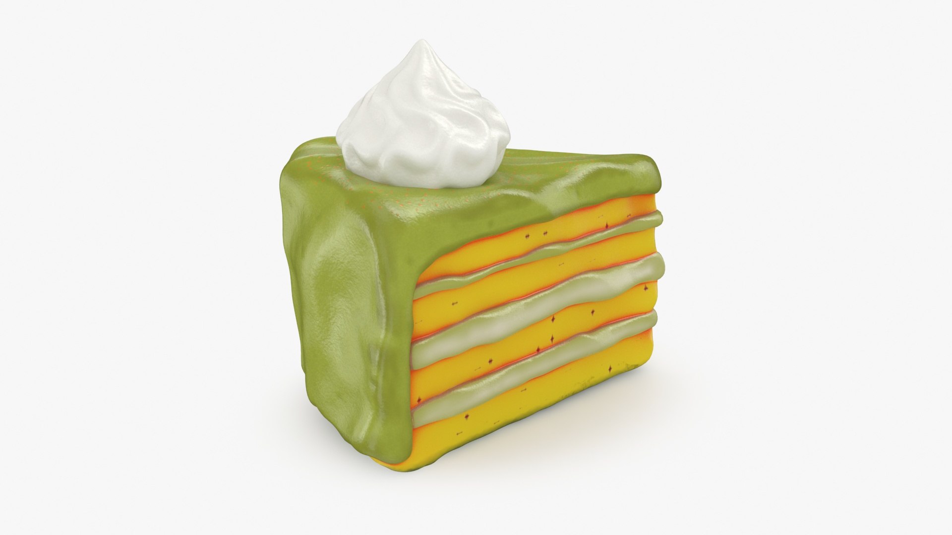 Stylized Cake Slice with Whipped Cream model - TurboSquid 2180531