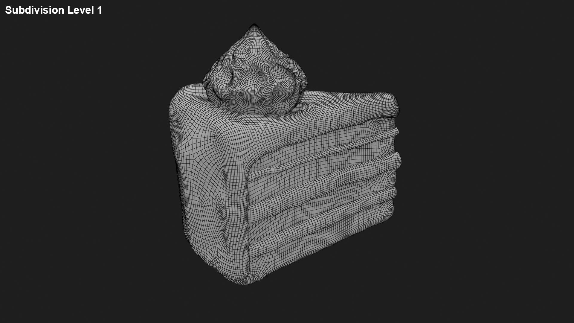 Stylized Cake Slice with Whipped Cream model - TurboSquid 2180531