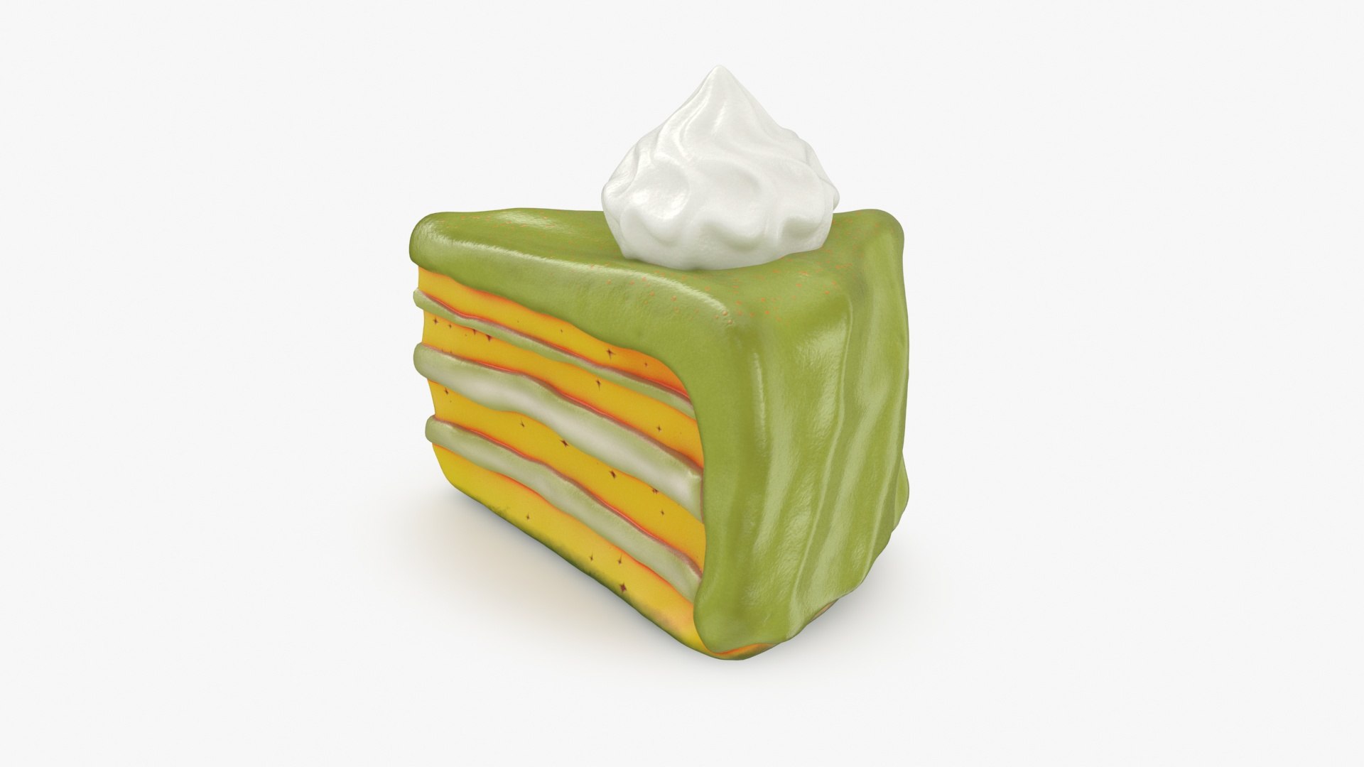 Stylized Cake Slice with Whipped Cream model - TurboSquid 2180531