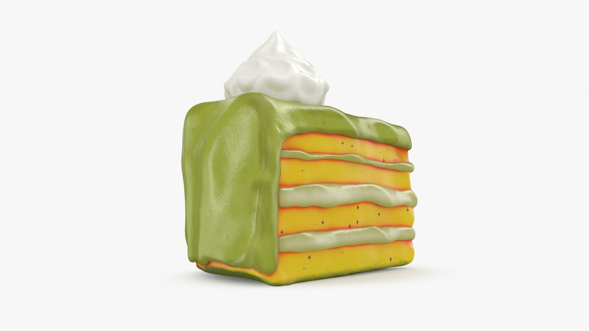 Stylized Cake Slice with Whipped Cream model - TurboSquid 2180531
