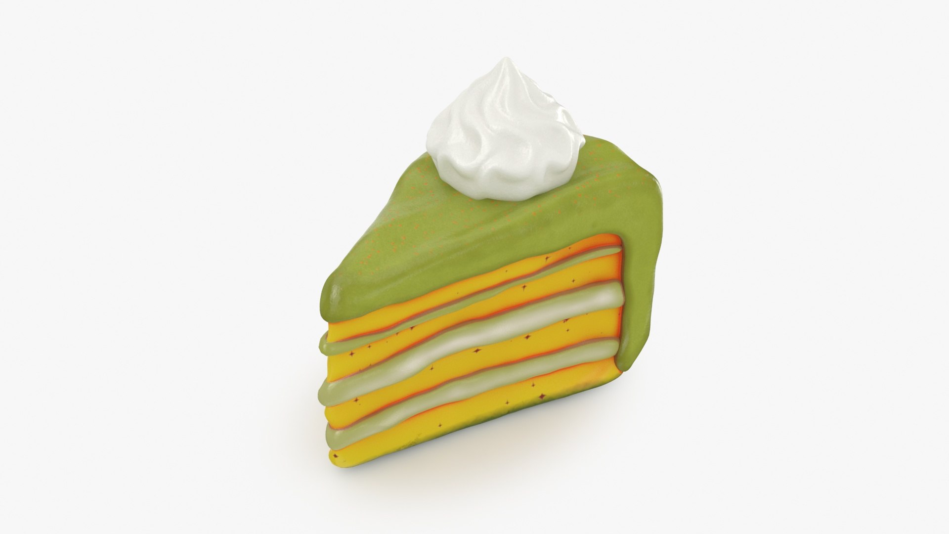 Stylized Cake Slice with Whipped Cream model - TurboSquid 2180531
