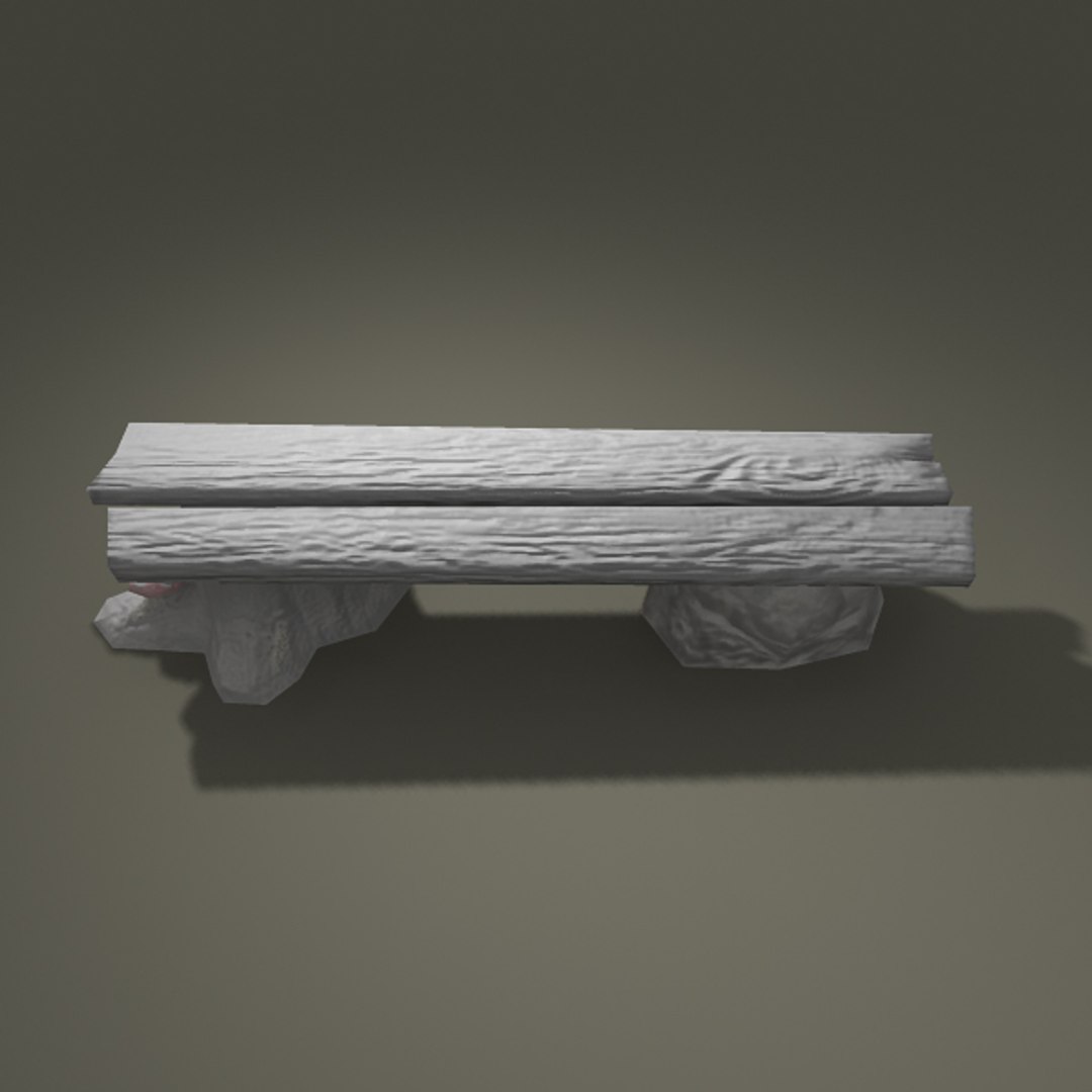 low-poly bench 3d model