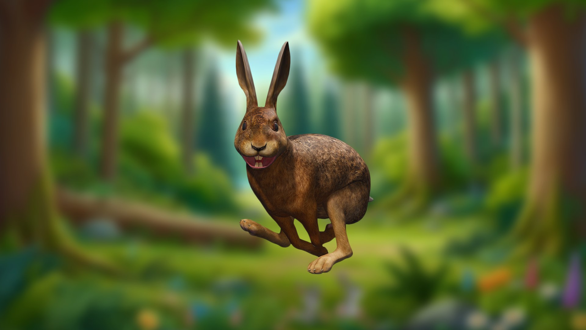 3D Bouncy Bunny 3D Rabbit Model Realistic Hare Toon Low-poly 3D Model ...