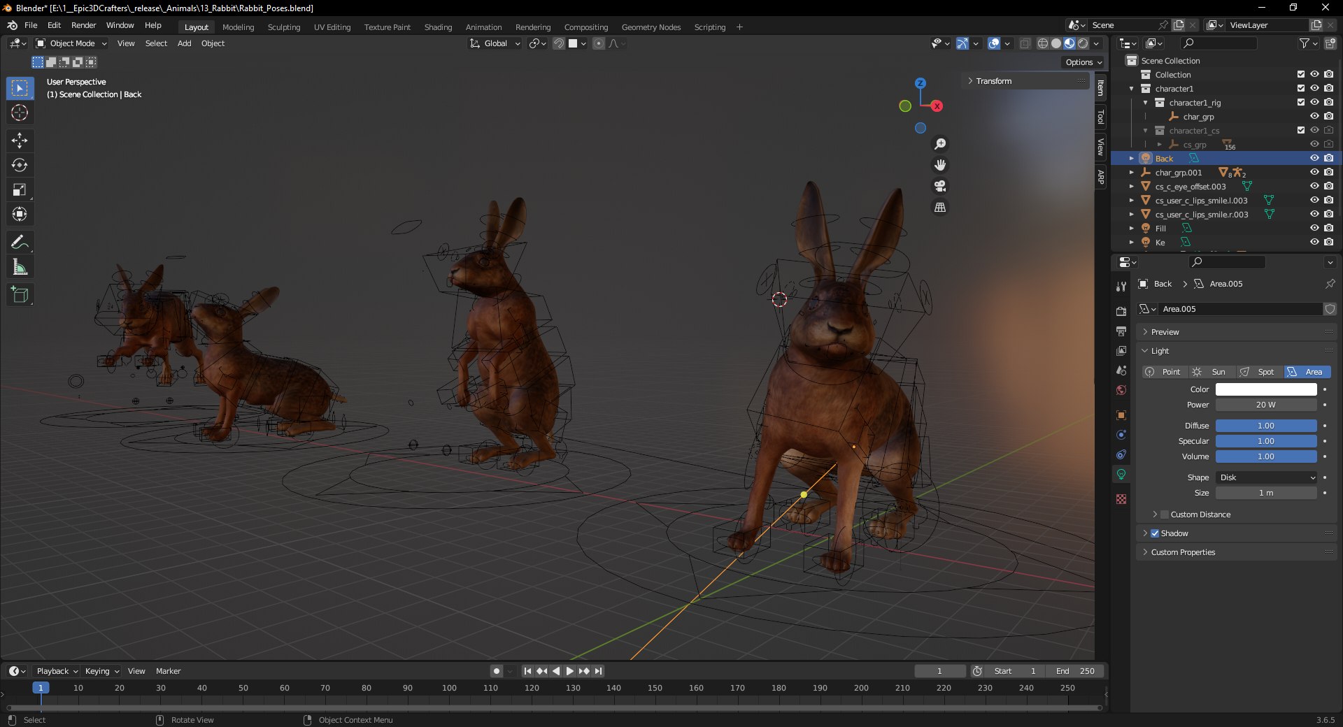 3D Bouncy Bunny 3D Rabbit Model Realistic Hare Toon Low-poly 3D Model ...