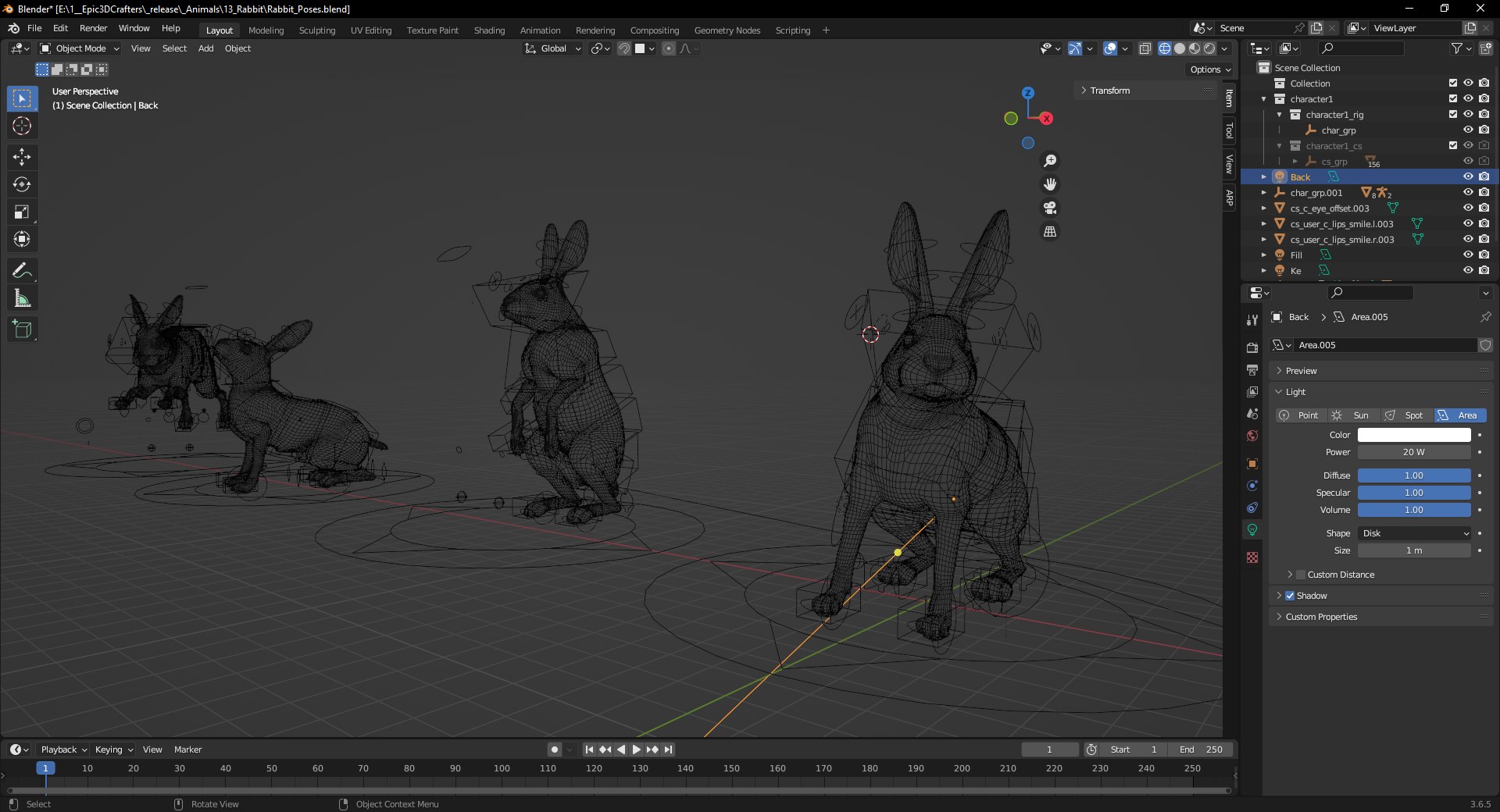 3D Bouncy Bunny 3D Rabbit Model Realistic Hare Toon Low-poly 3D Model ...