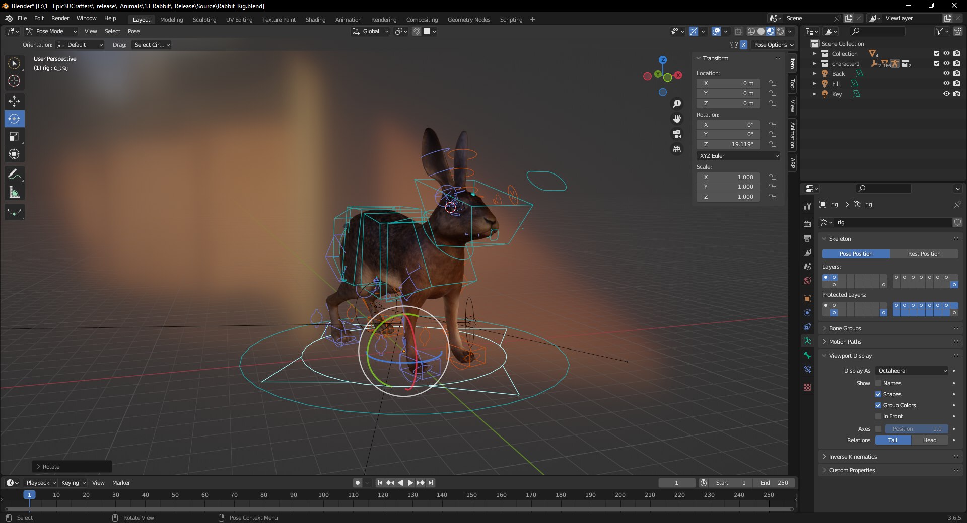 3D Bouncy Bunny 3D Rabbit Model Realistic Hare Toon Low-poly 3D Model ...