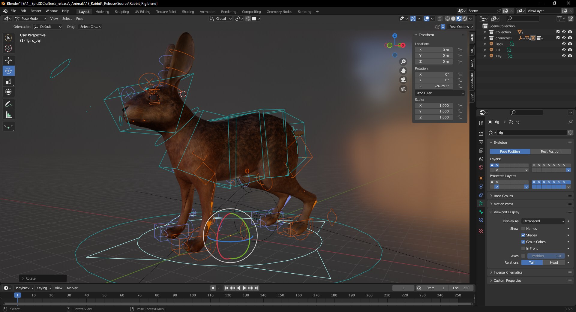 3D Bouncy Bunny 3D Rabbit Model Realistic Hare Toon Low-poly 3D Model ...