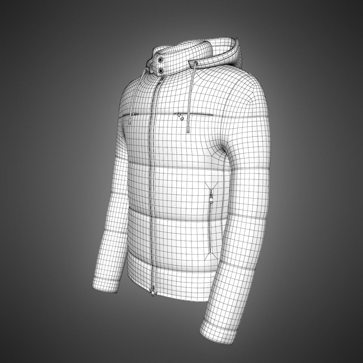 3d model male leather jacket