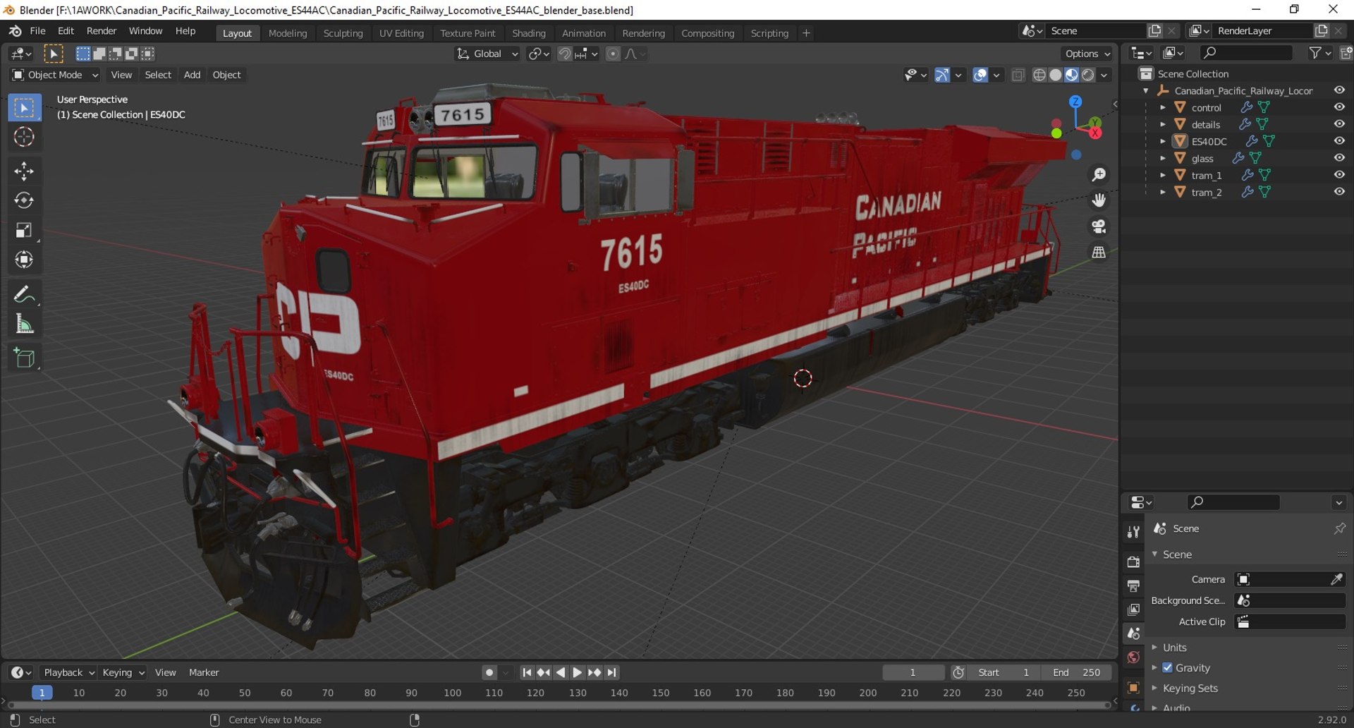 Canadian Pacific Railway Locomotive ES44AC 3D Model - TurboSquid 2207120