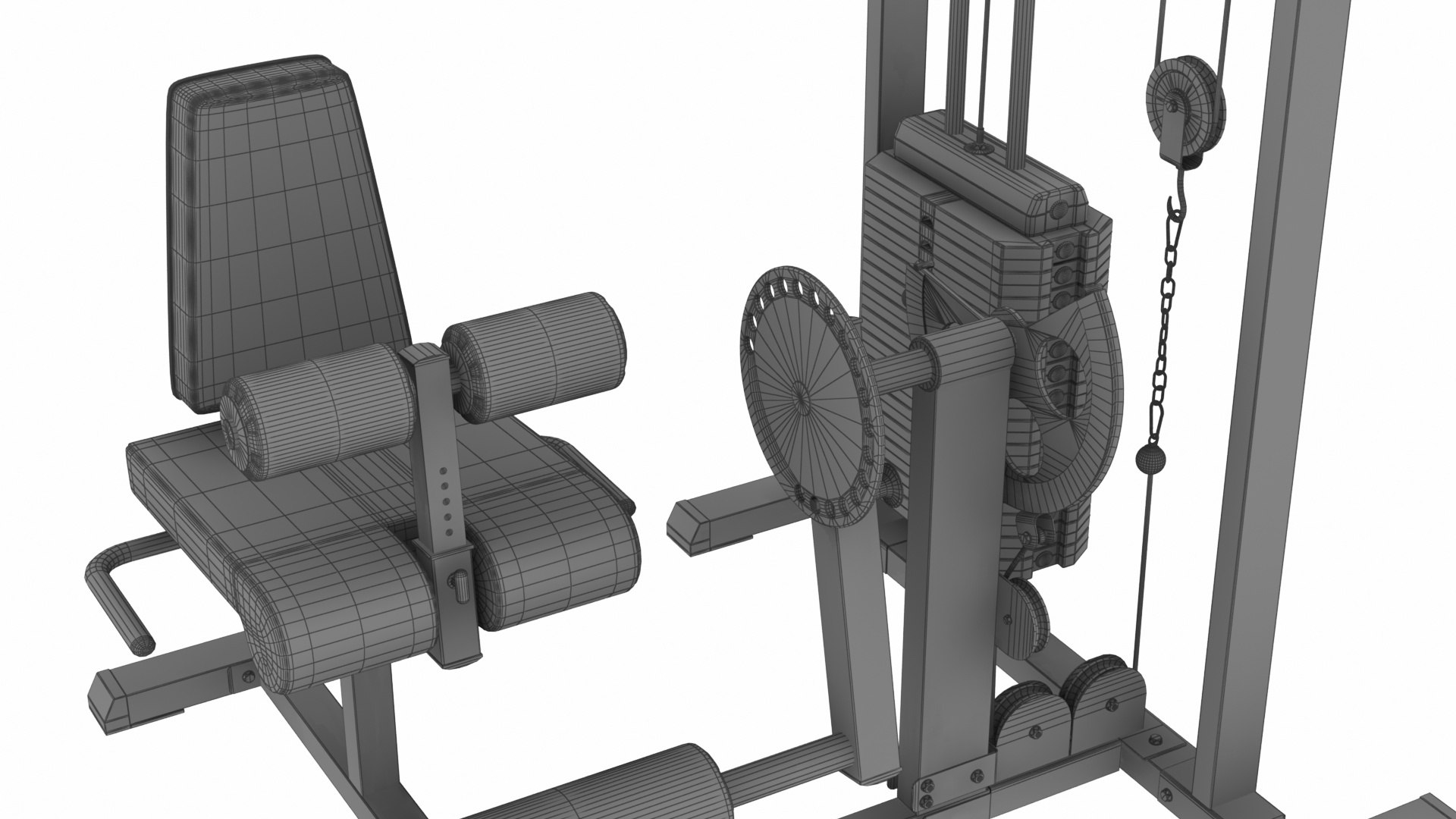 3D GYM Leg Curl And Extension Machine Model - TurboSquid 1931413