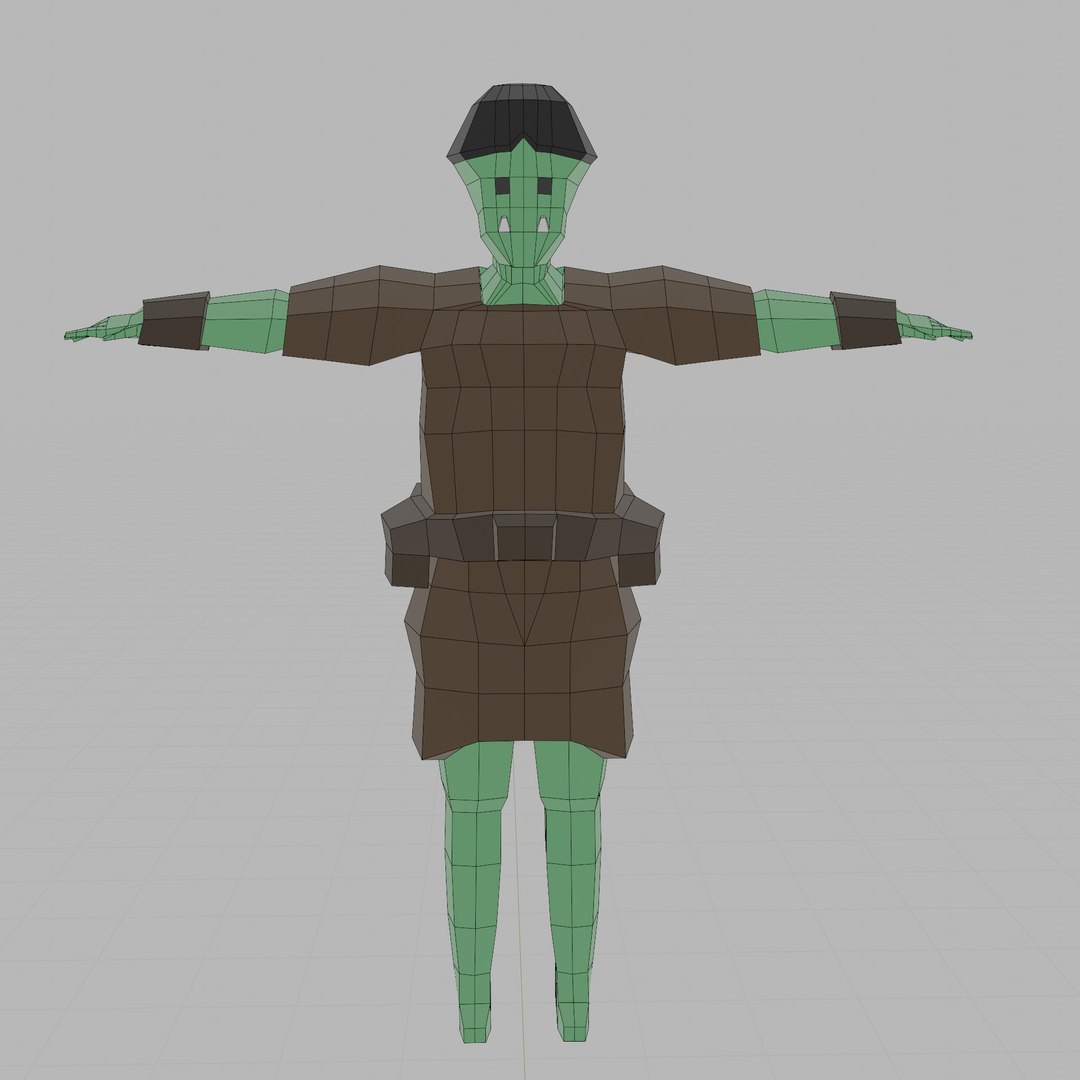 Low Poly Ork Rigged 2 3D - TurboSquid 2169180
