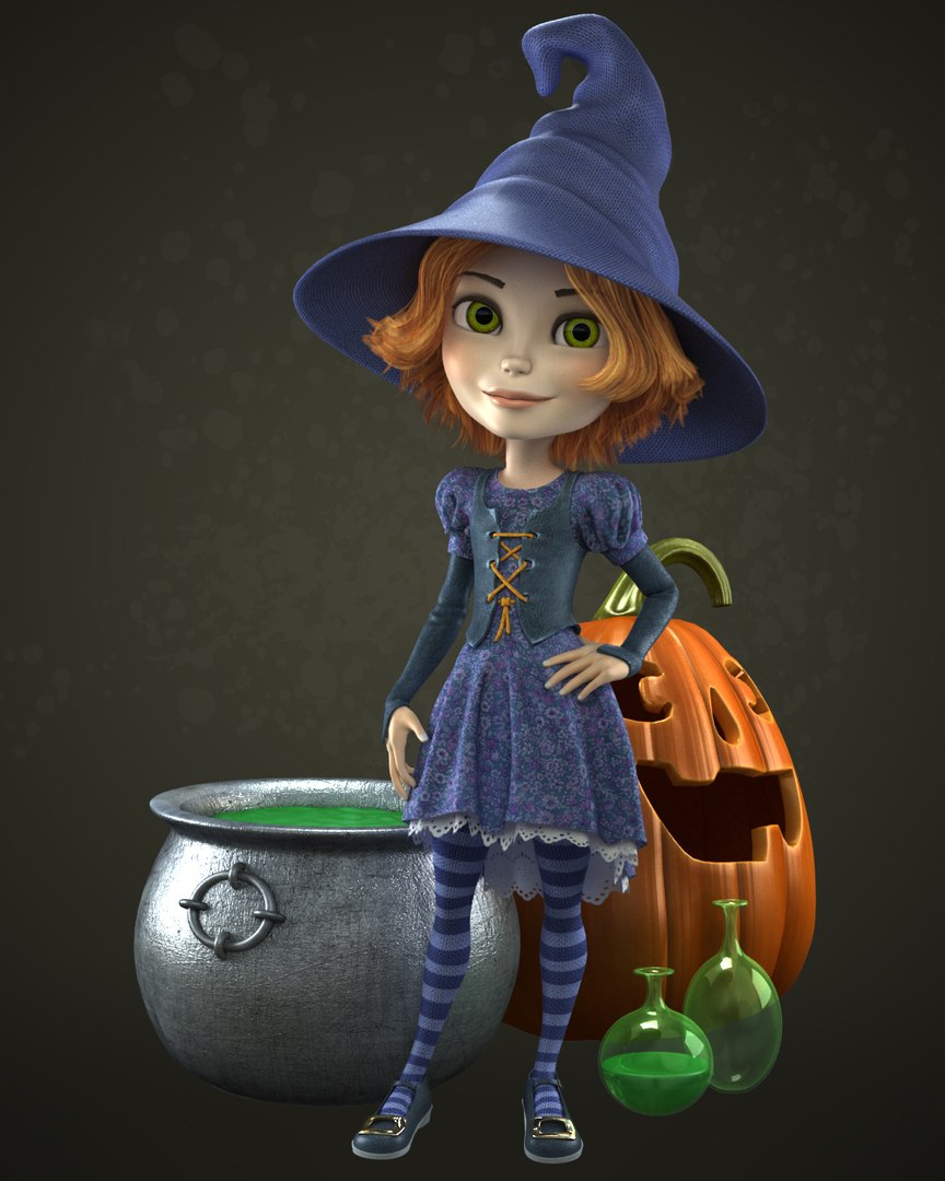 3d Model Cartoon Witch