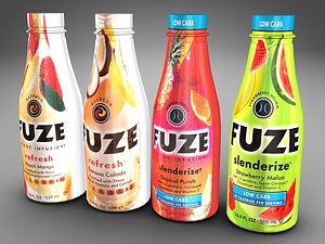 3d bottles fiji water model