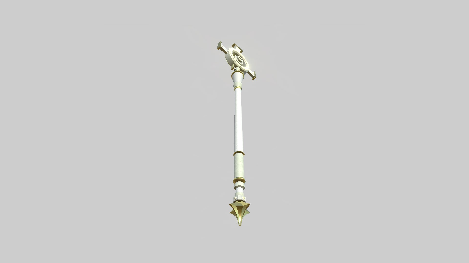 3D Healer Mage Staff 01 Gold Holy - Medieval Fantasy Weapon ...