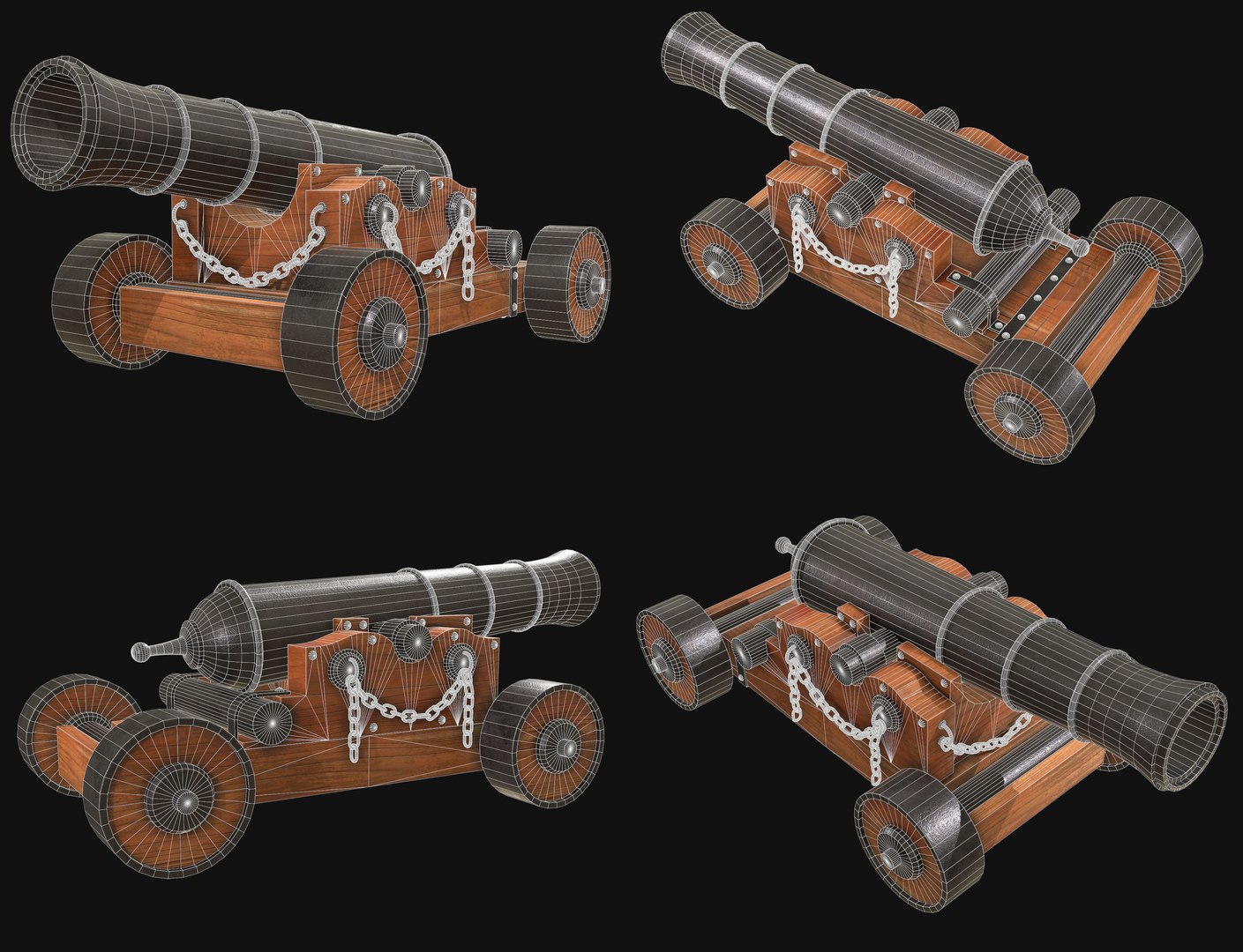 Cannon 4 3D - TurboSquid 2303472