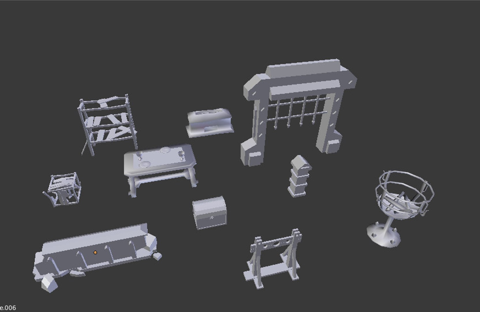 Pack 10 Dungeon Props 3d Model