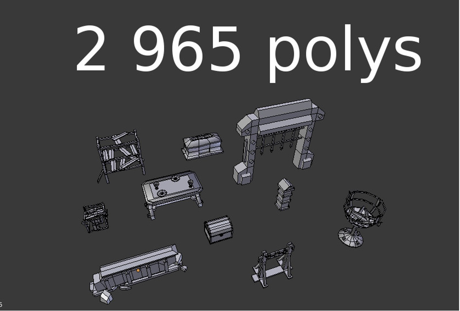 Pack 10 Dungeon Props 3d Model