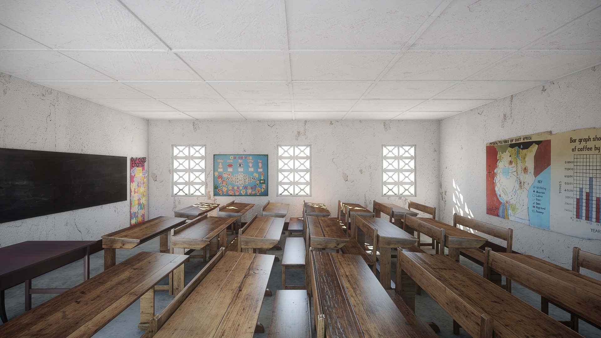 Class Room Realistic 3D Model - TurboSquid 1263277