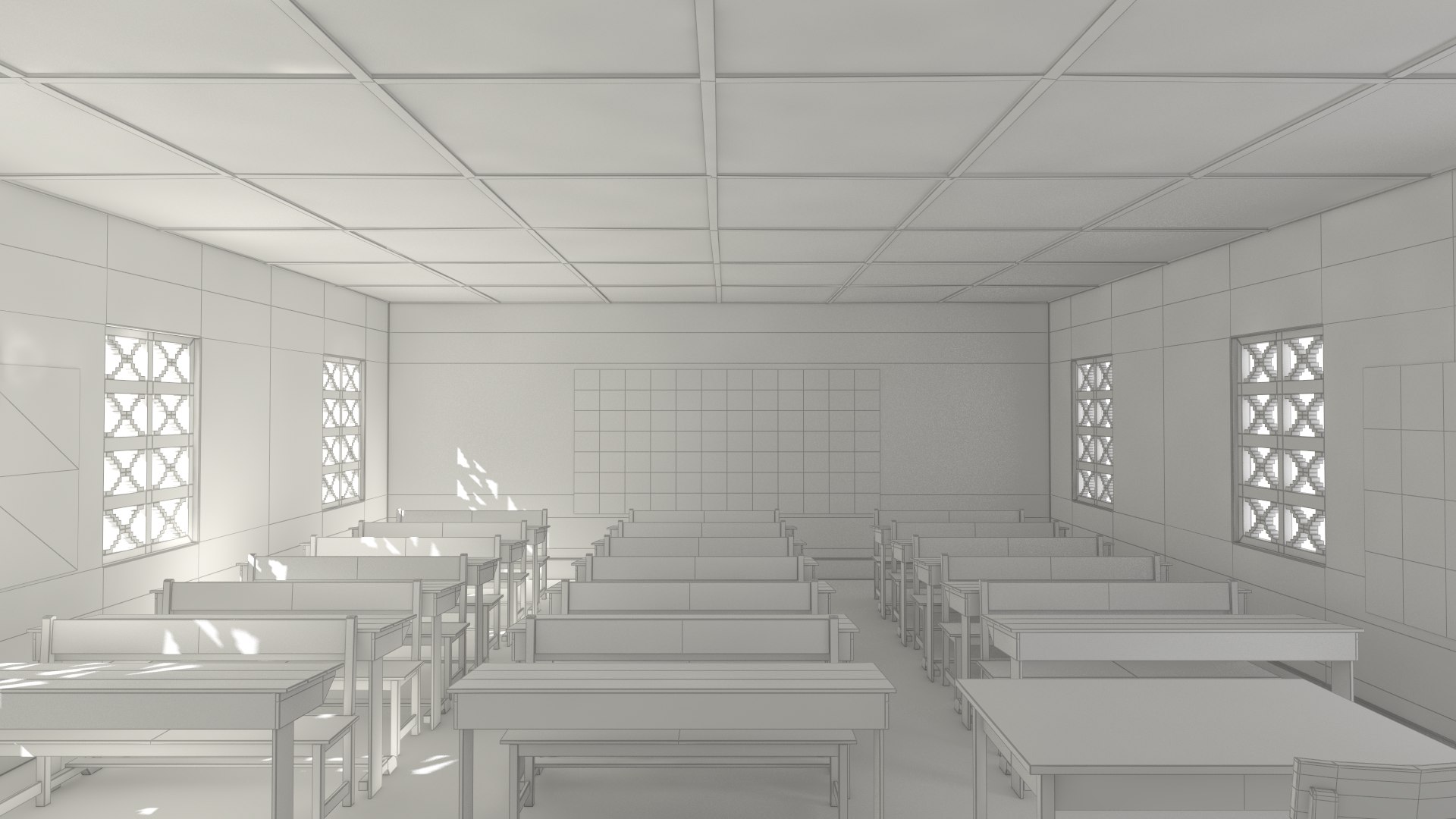 Class Room Realistic 3D Model - TurboSquid 1263277