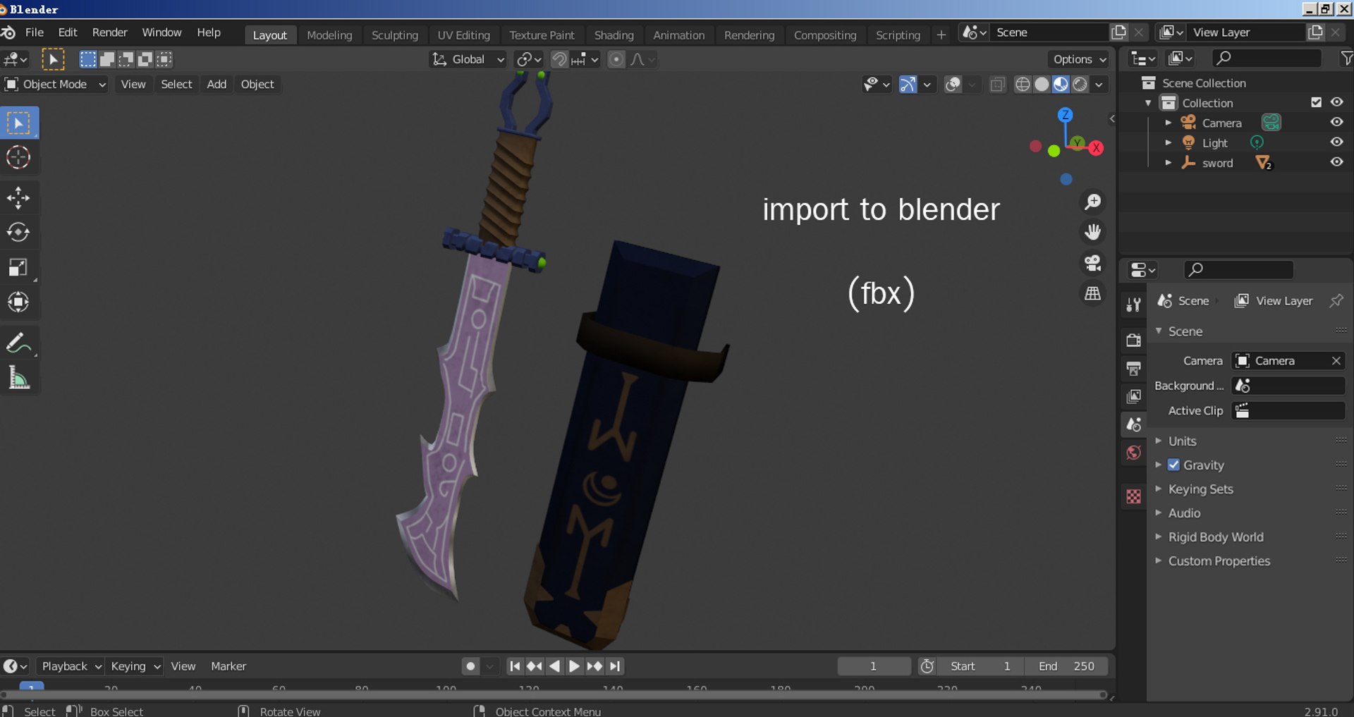 Cartoon Blade Sword 3D Model - TurboSquid 2276172