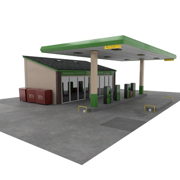 Benzin-Tankstelle 3D-Modell - TurboSquid 2129500