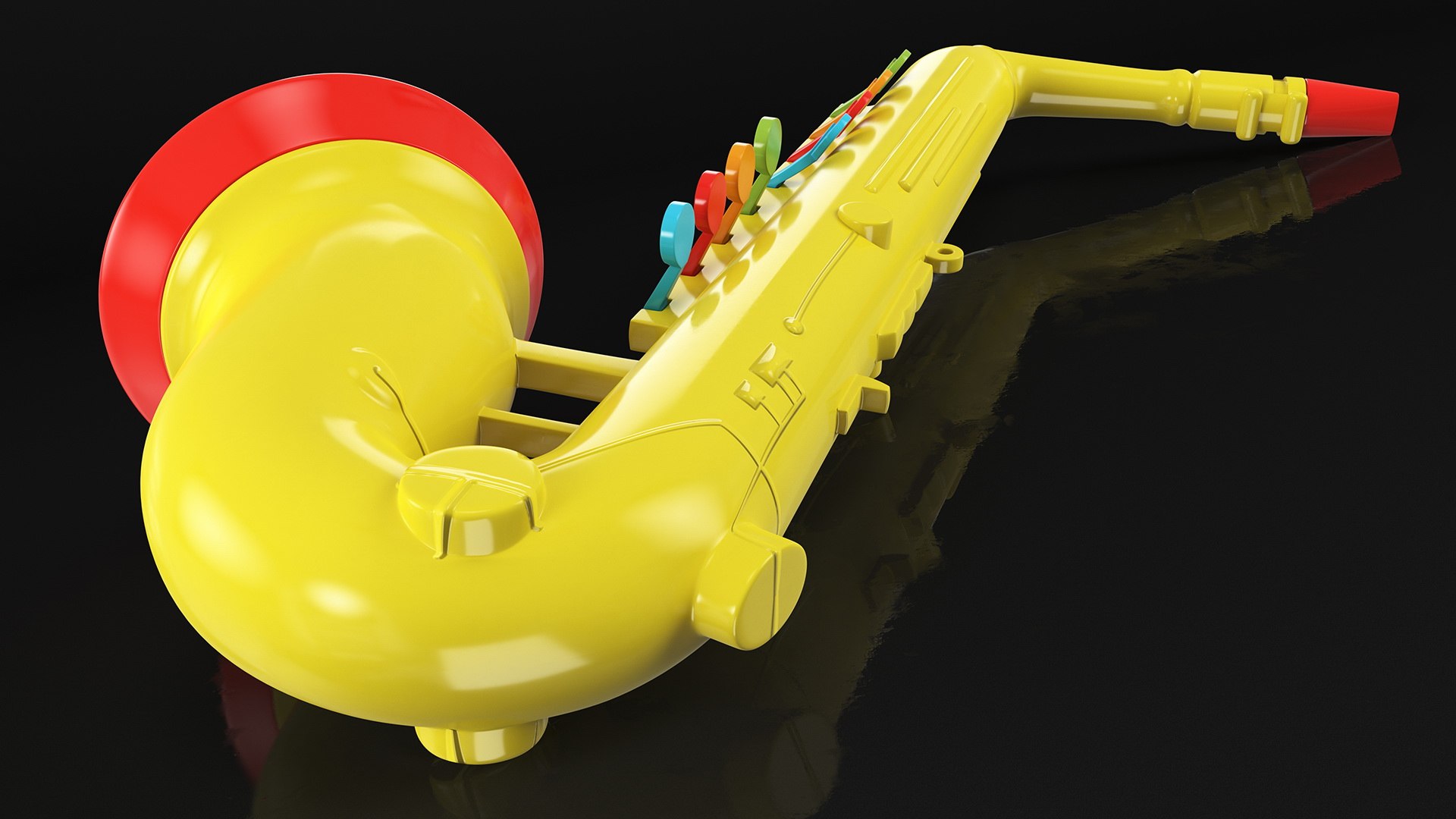 Plastic colorful toy saxophone 3D model - TurboSquid 1626375