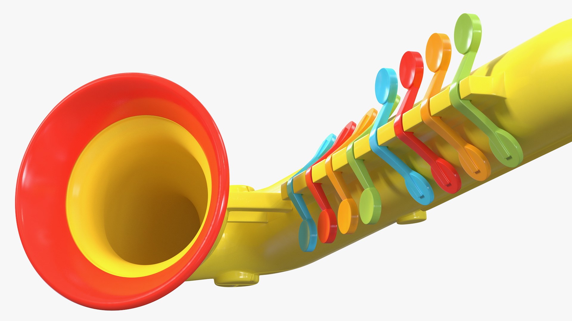 Plastic colorful toy saxophone 3D model - TurboSquid 1626375
