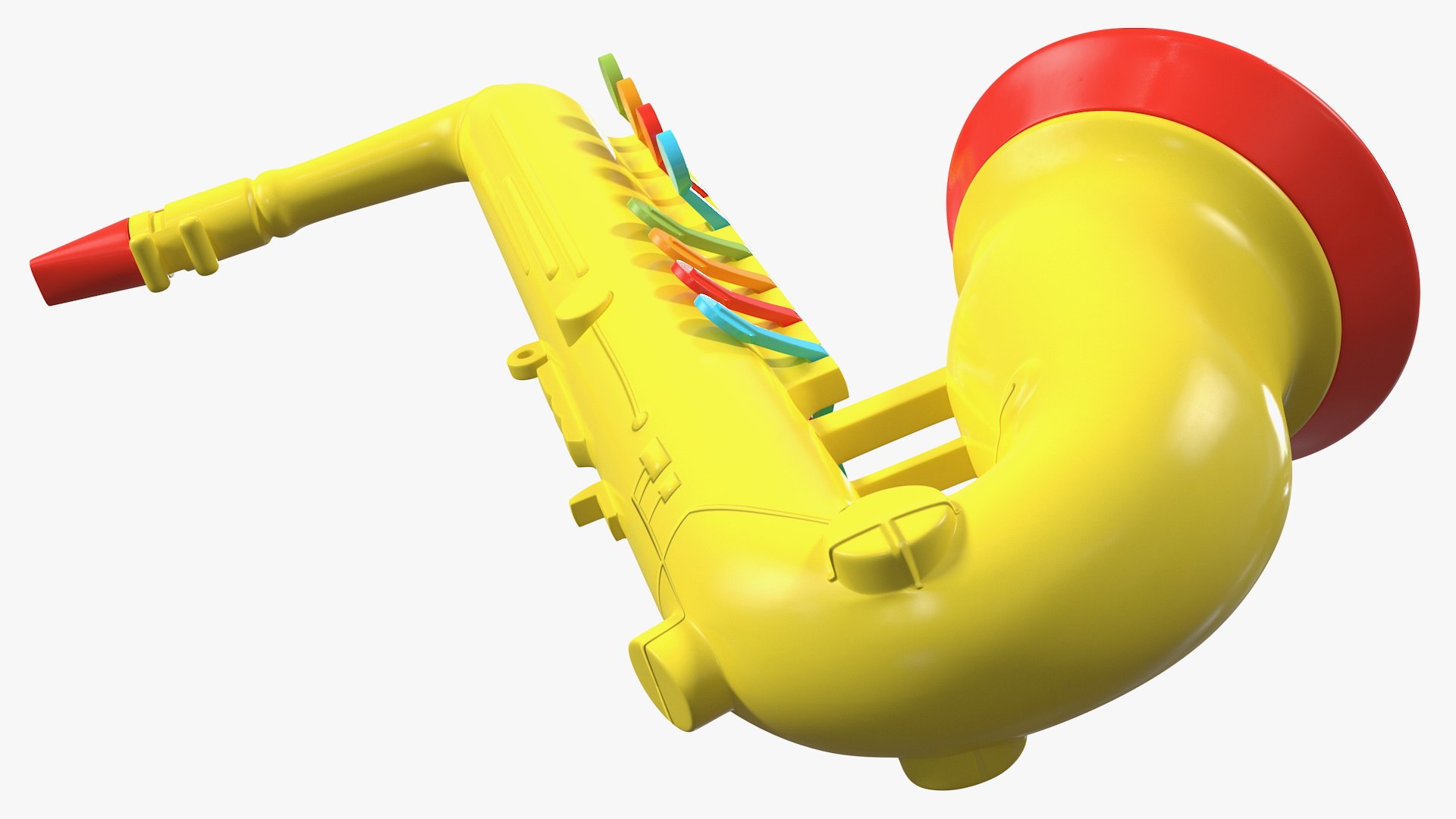 Plastic colorful toy saxophone 3D model - TurboSquid 1626375