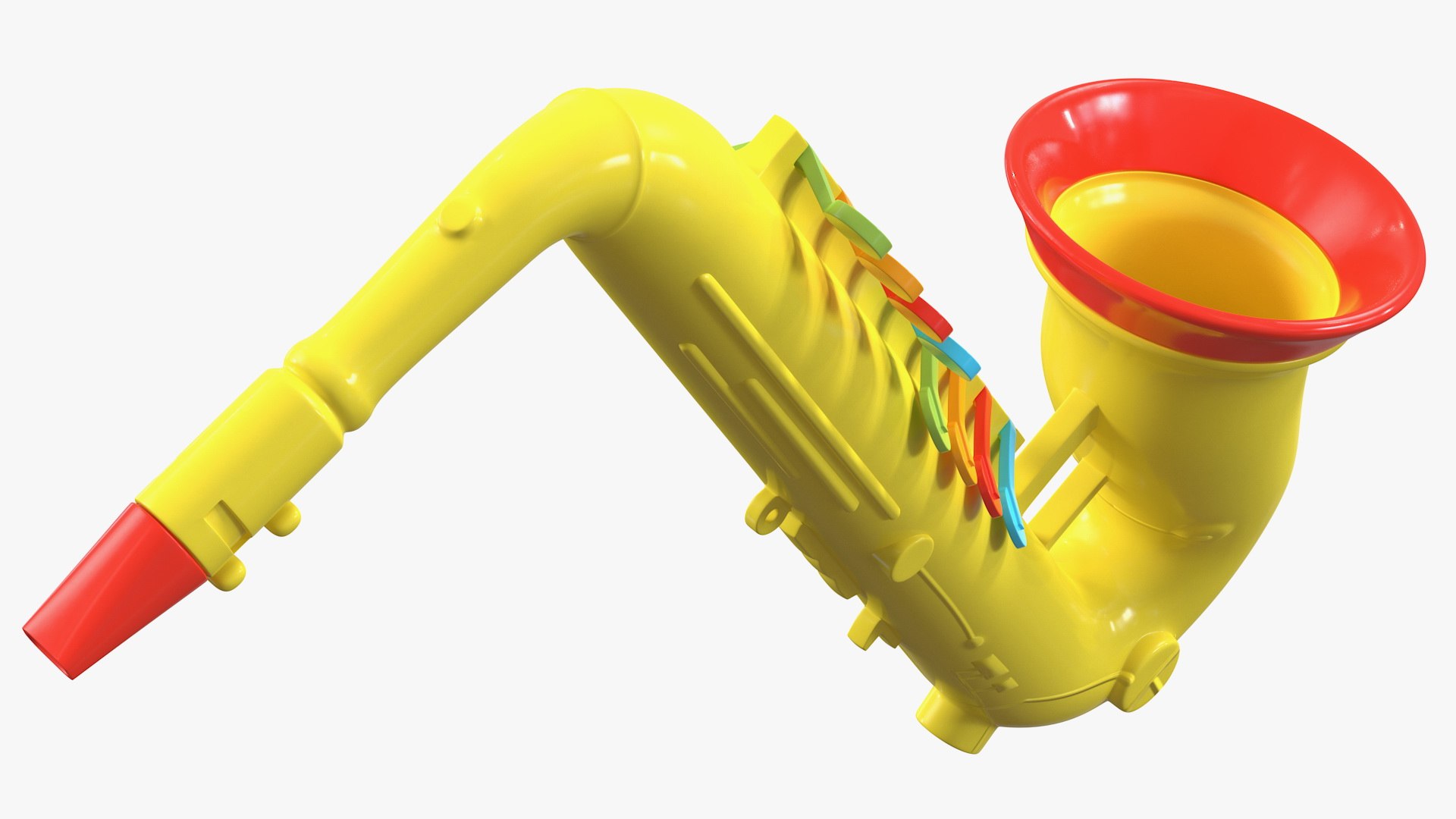 Plastic colorful toy saxophone 3D model - TurboSquid 1626375